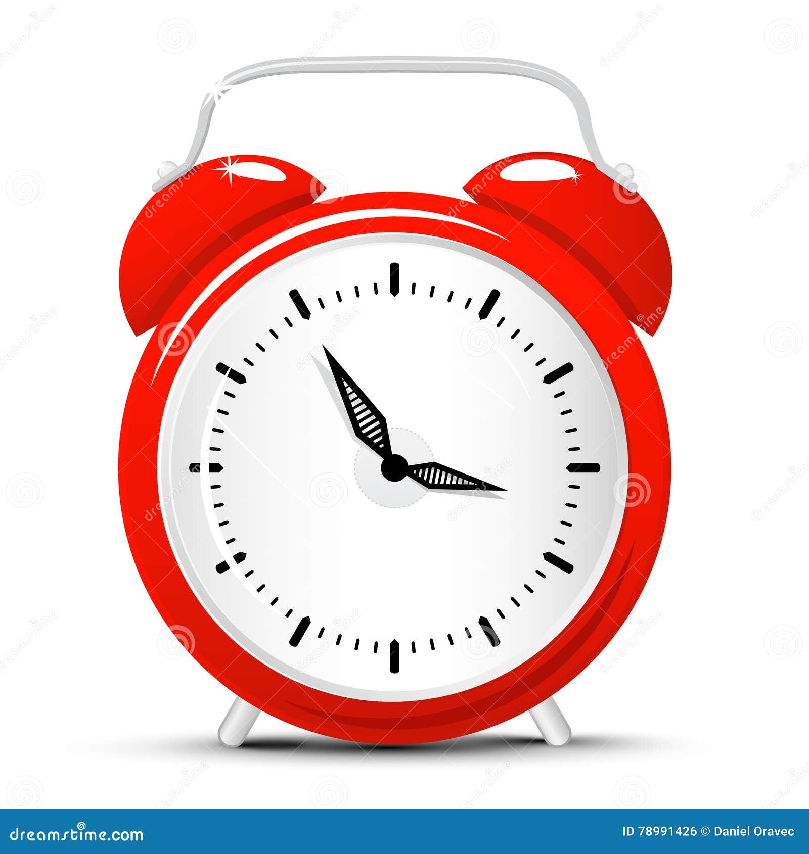 Vector Red Alarm Clock stock vector. Illustration of isolated - 78991426