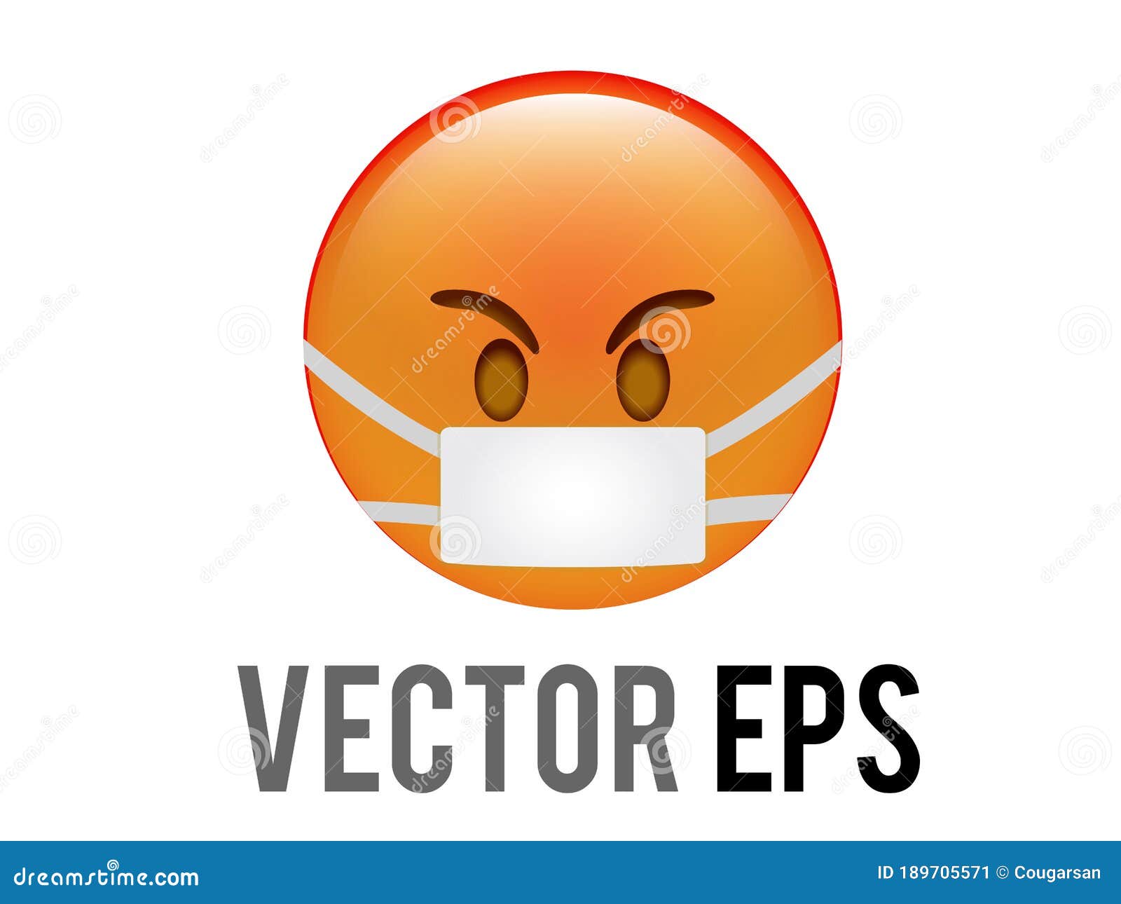 Vector Red Angry, Upset, Disappointed Face Icon with Mask Stock Vector ...