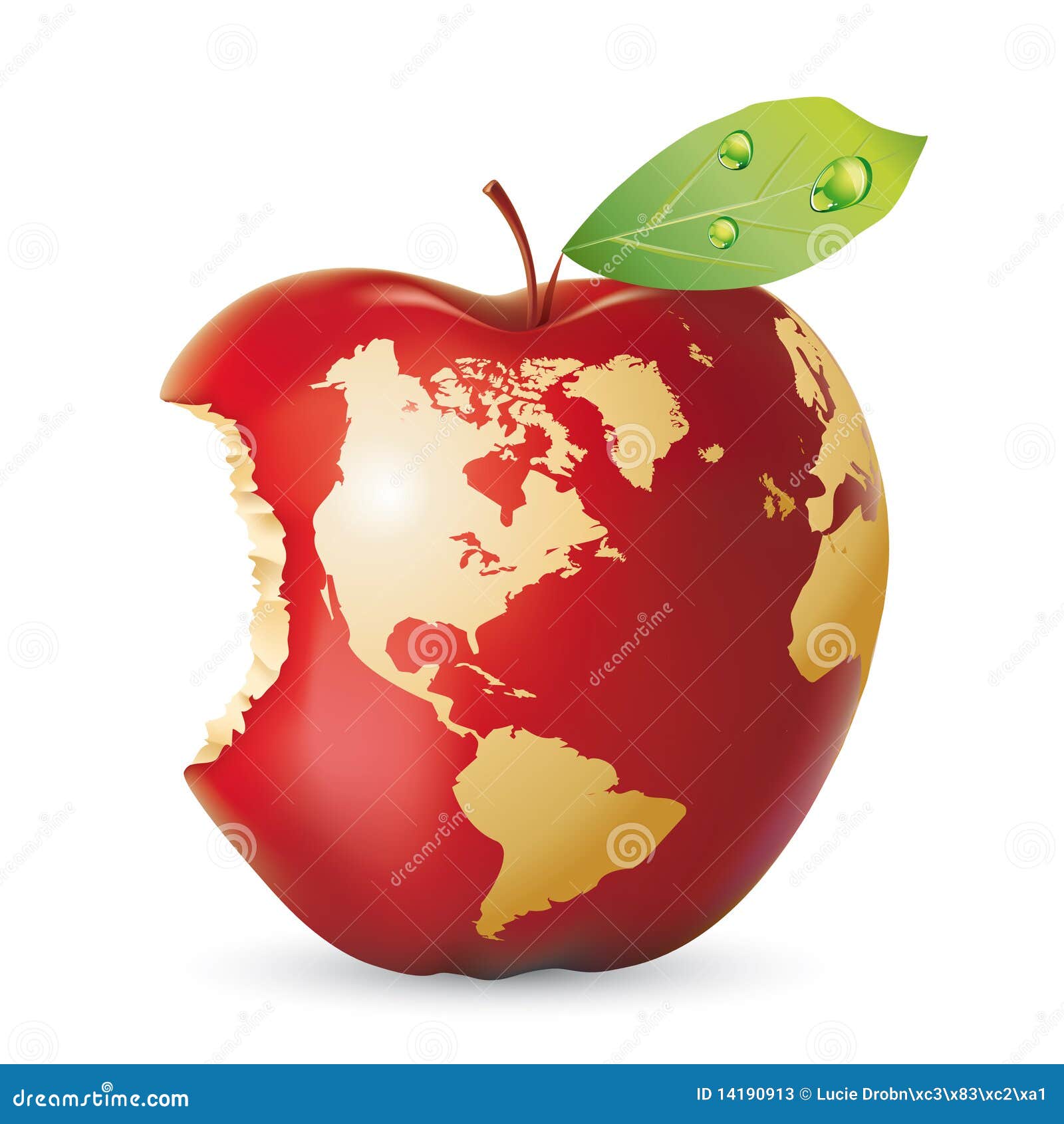 Vector Red Apple Earth | CartoonDealer.com #14190913