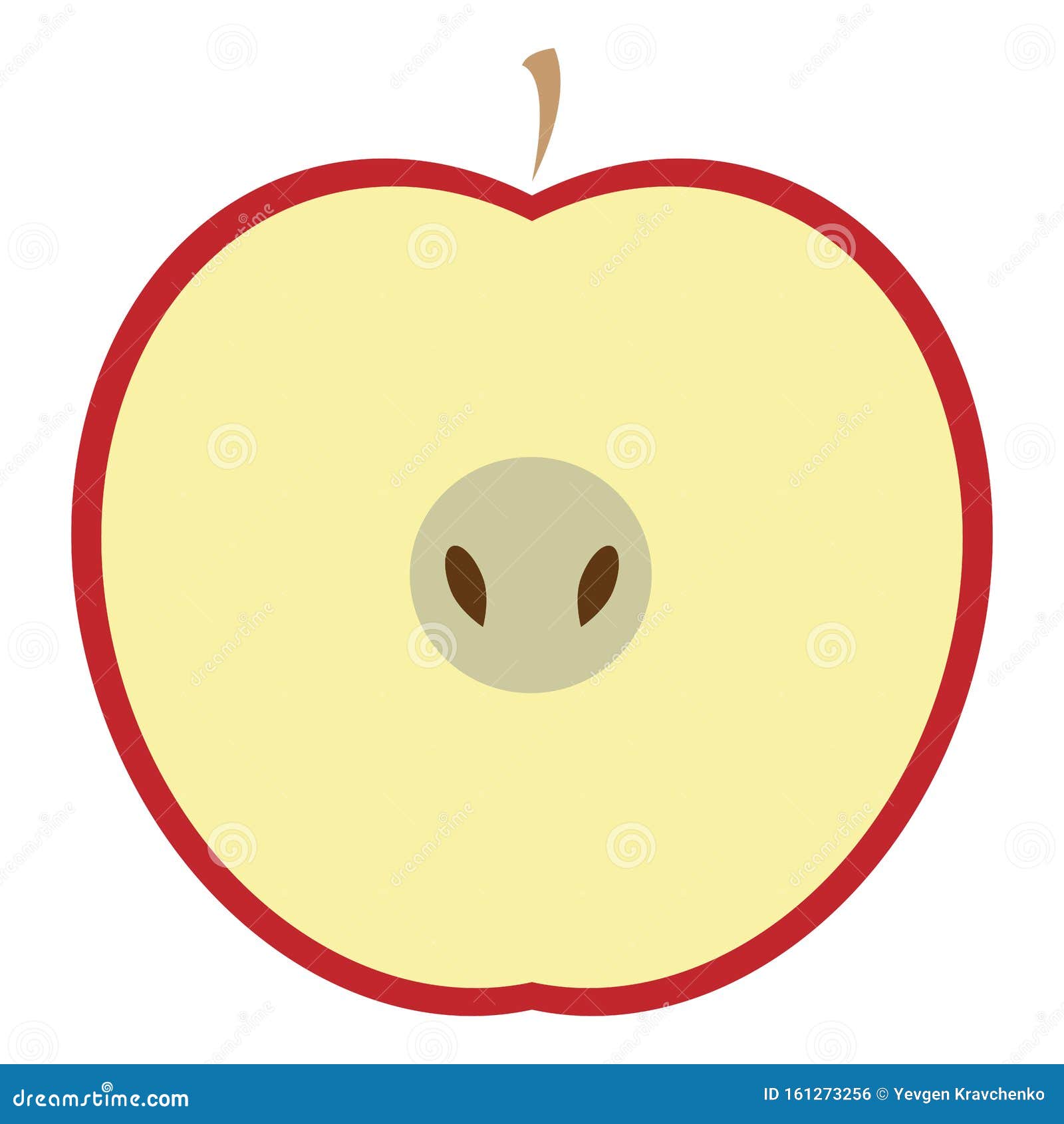 Vector of a Red Apple. Half an Apple. Apple in a Cut Stock Illustration ...