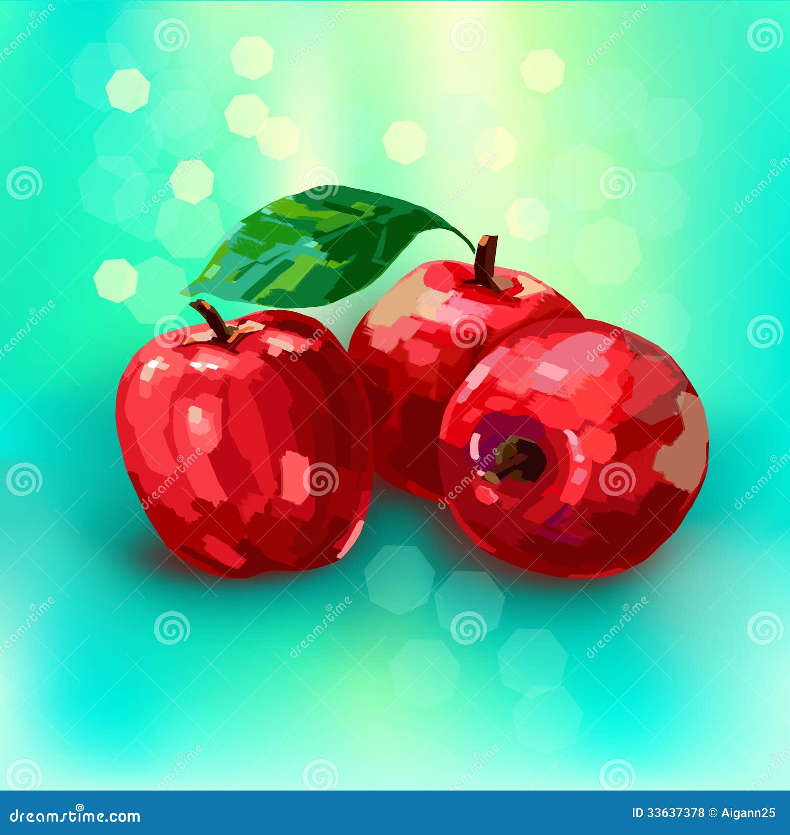 Vector red apple stock vector. Illustration of bright - 33637378