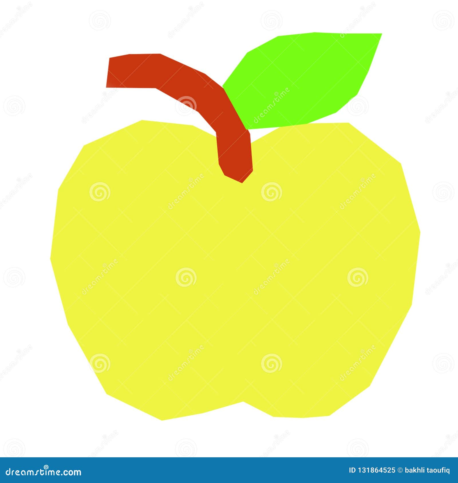 Vector Red Apple with Leaf stock illustration. Illustration of harvest ...