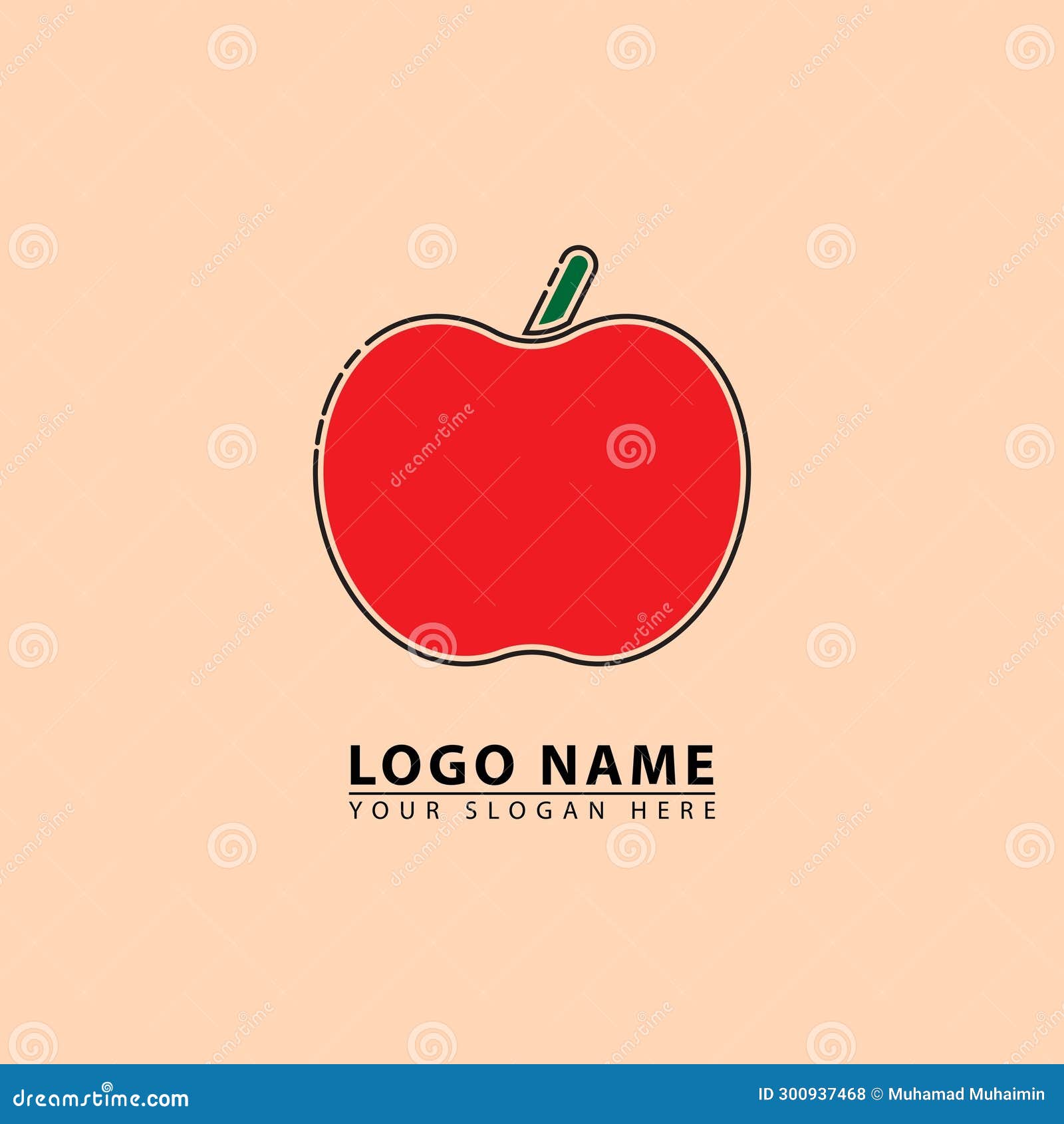 Vector Red Apple Logo Icon. Simple Illustration of the Red Apple Logo ...
