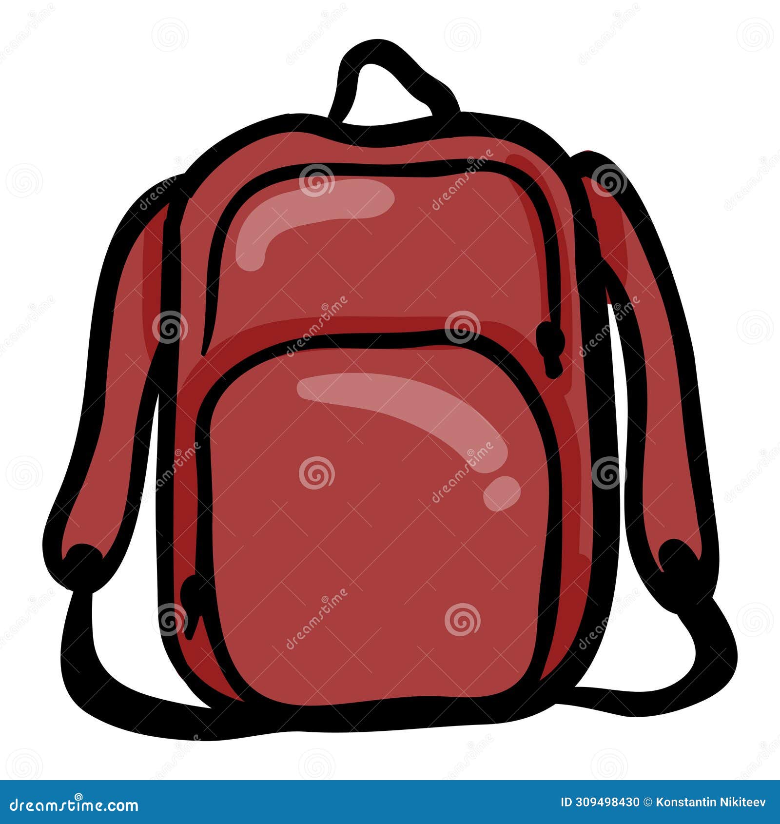 Vector Red Backpack Doodle Icon Stock Vector - Illustration of ...
