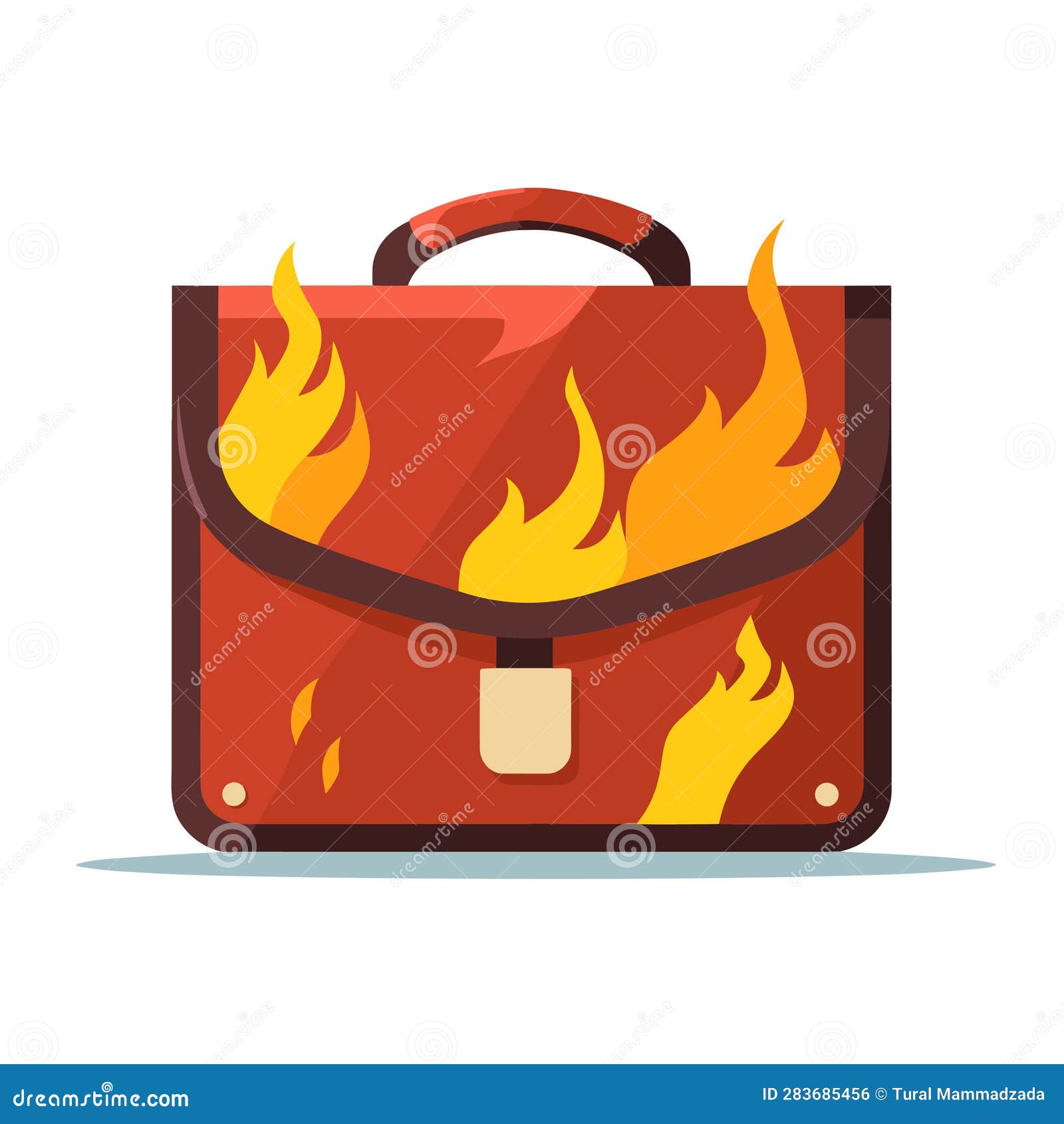 Vector of a Red Bag with Fiery Flames Design - Flat Icon Vector ...