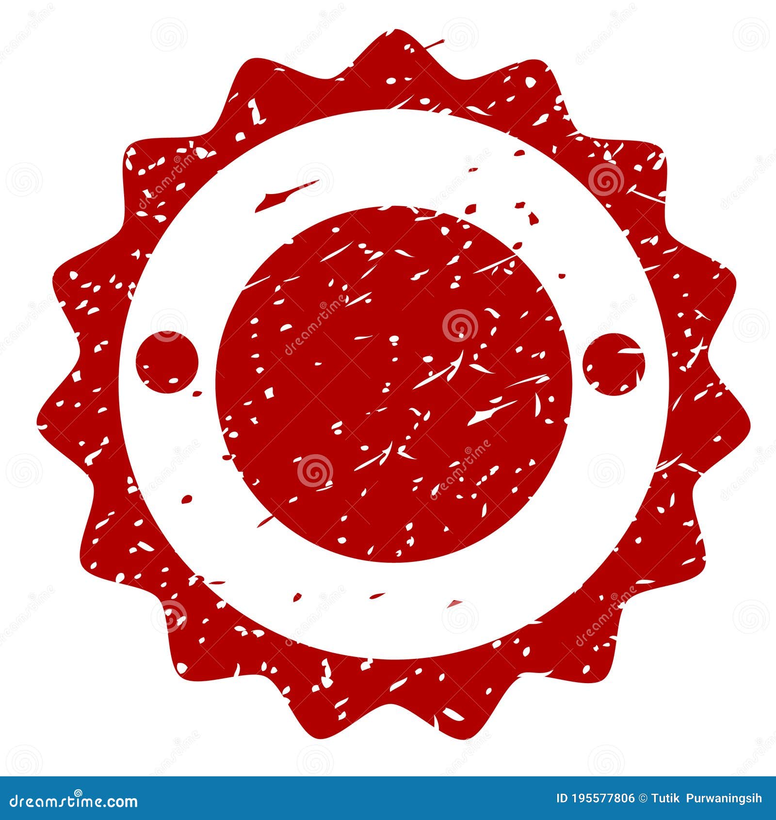 Simple Vector Red Blank Circle Rubber Stamp Effect, Isolated on White ...