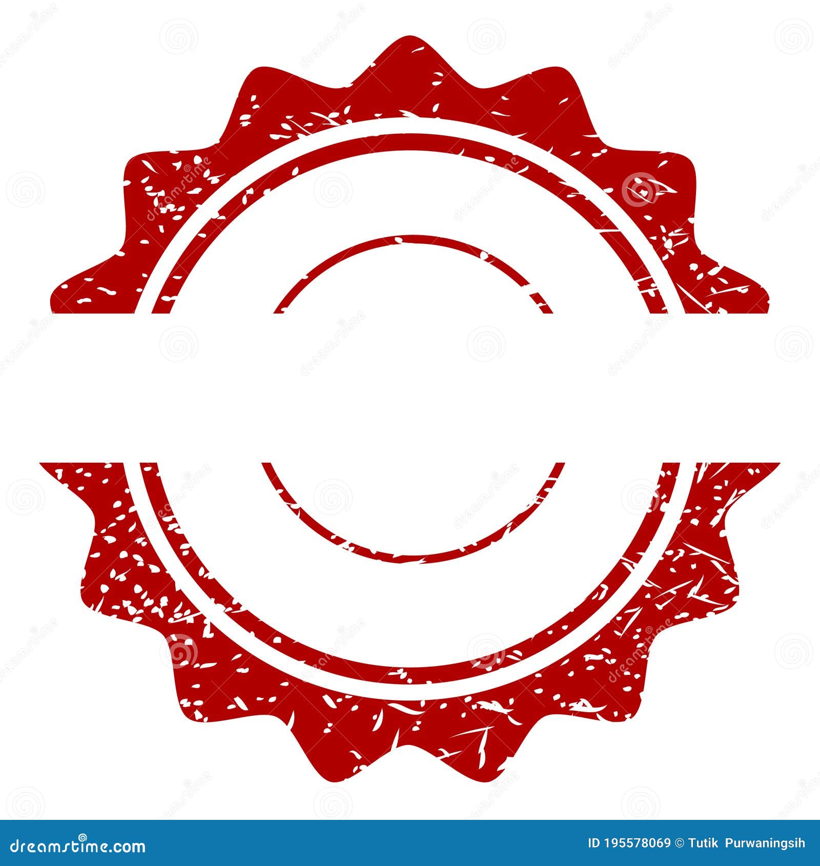 Simple Vector Red Blank Circle Rubber Stamp Effect, Isolated on White ...