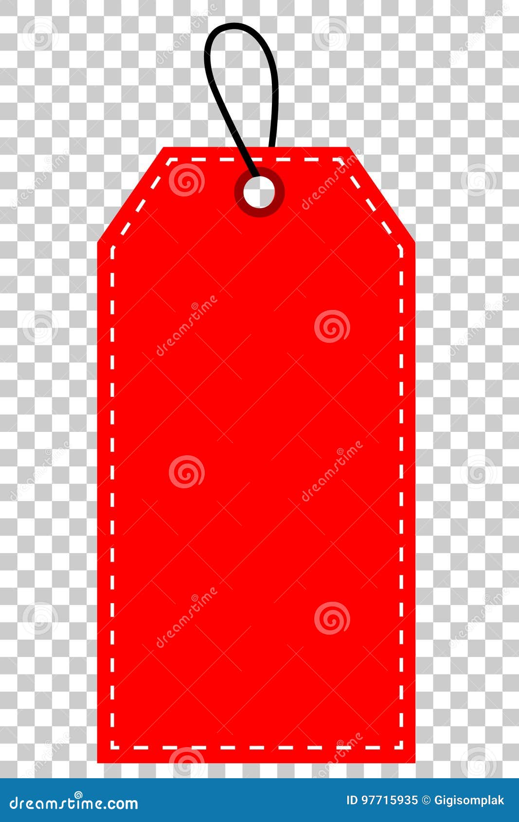 Red Blank Tag, at Transparent Effect Background Stock Vector ...