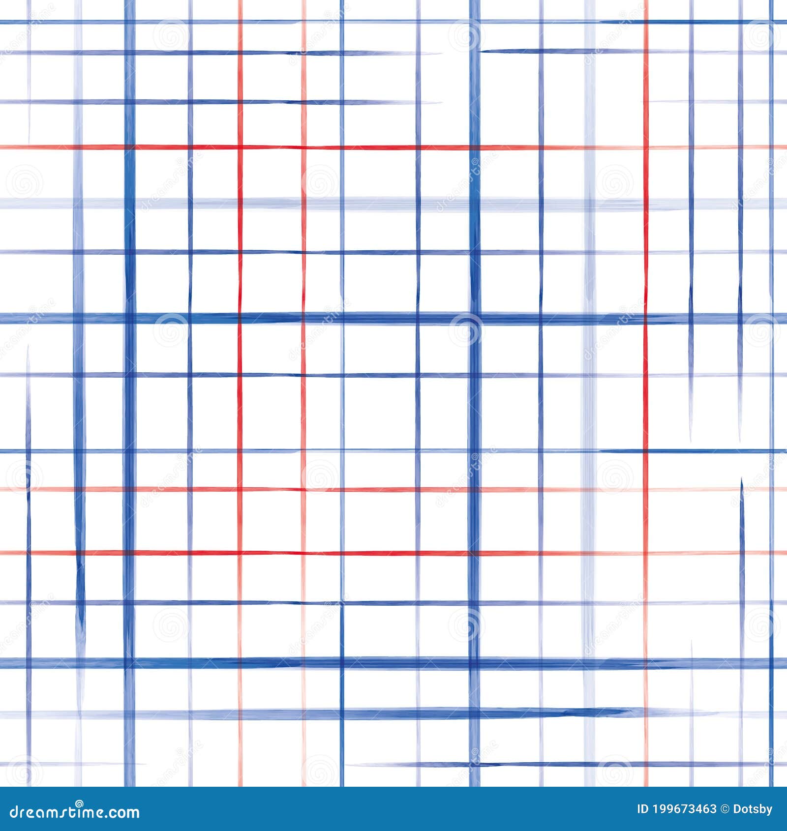 Vector Red Blue Grid, Check White Seamless Pattern Stock Vector ...