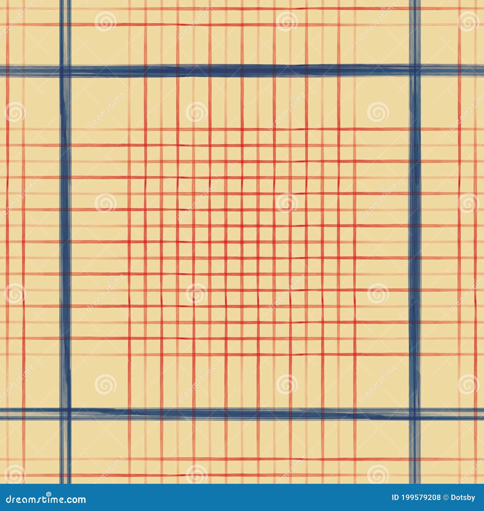 Vector Red Blue Grid Check Yellow Seamless Pattern Stock Vector ...