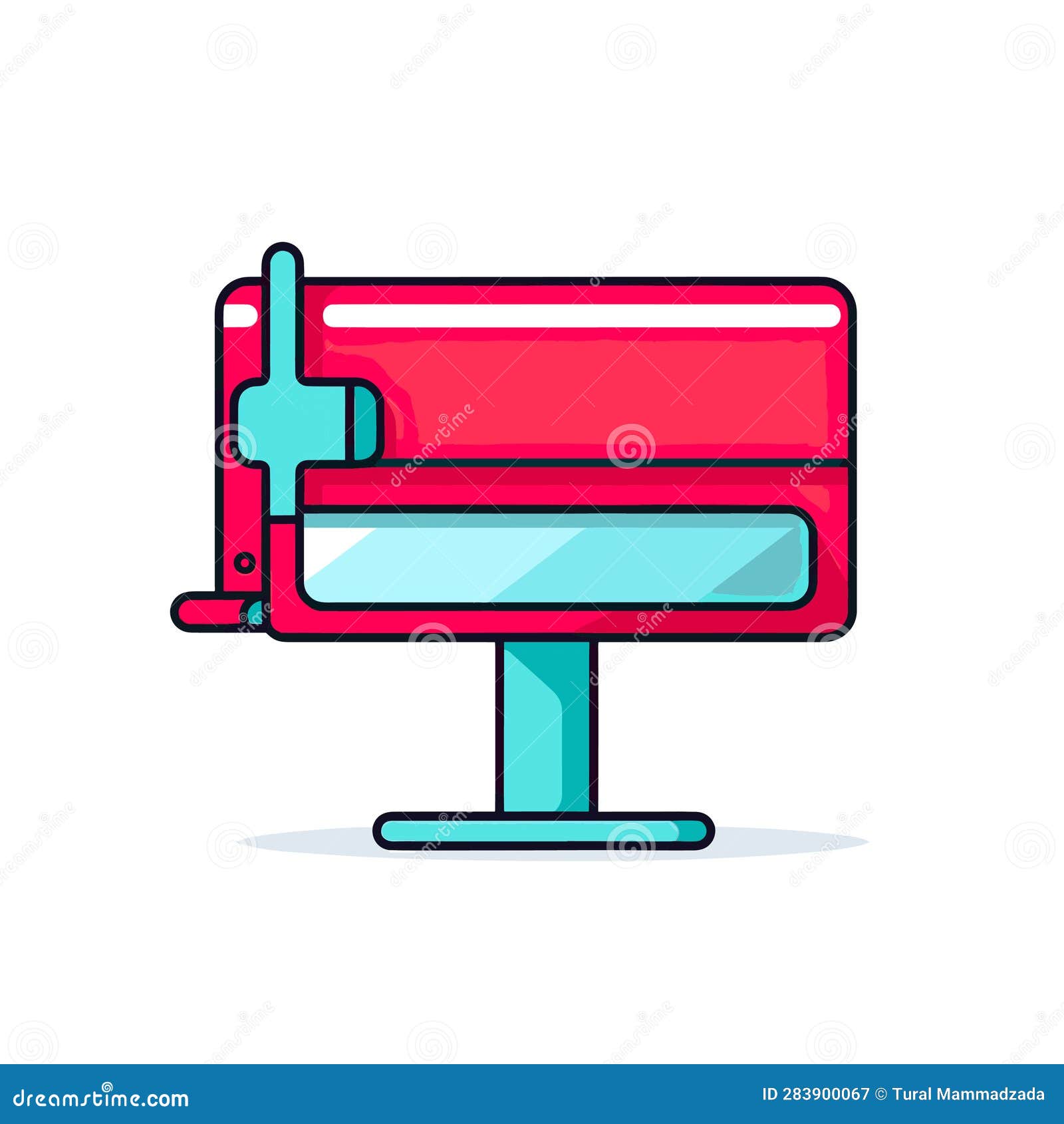 Vector of a Red and Blue Mailbox on a White Background, a Vector Icon ...