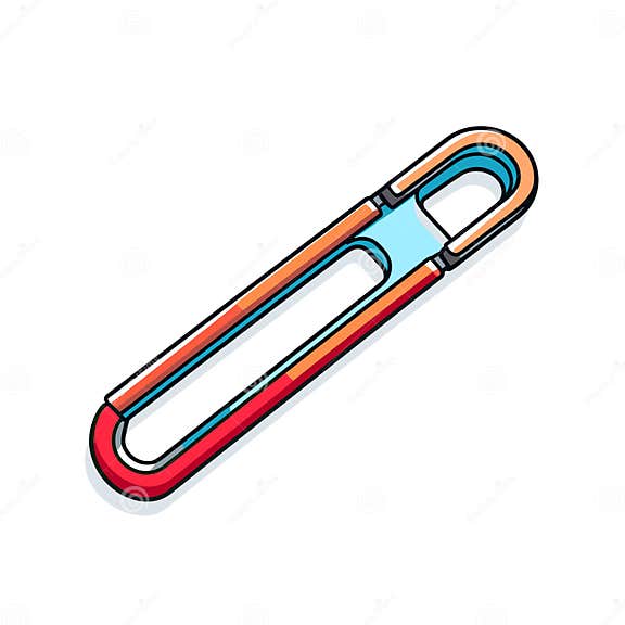 Vector of a Red and Blue Paper Clip on a White Background Stock Vector ...