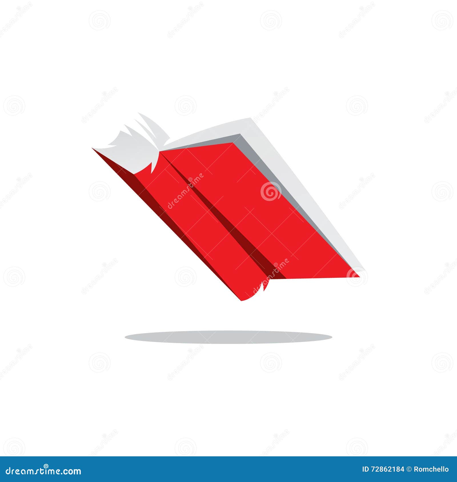Vector Red Book Cartoon Illustration. Stock Vector - Illustration of ...