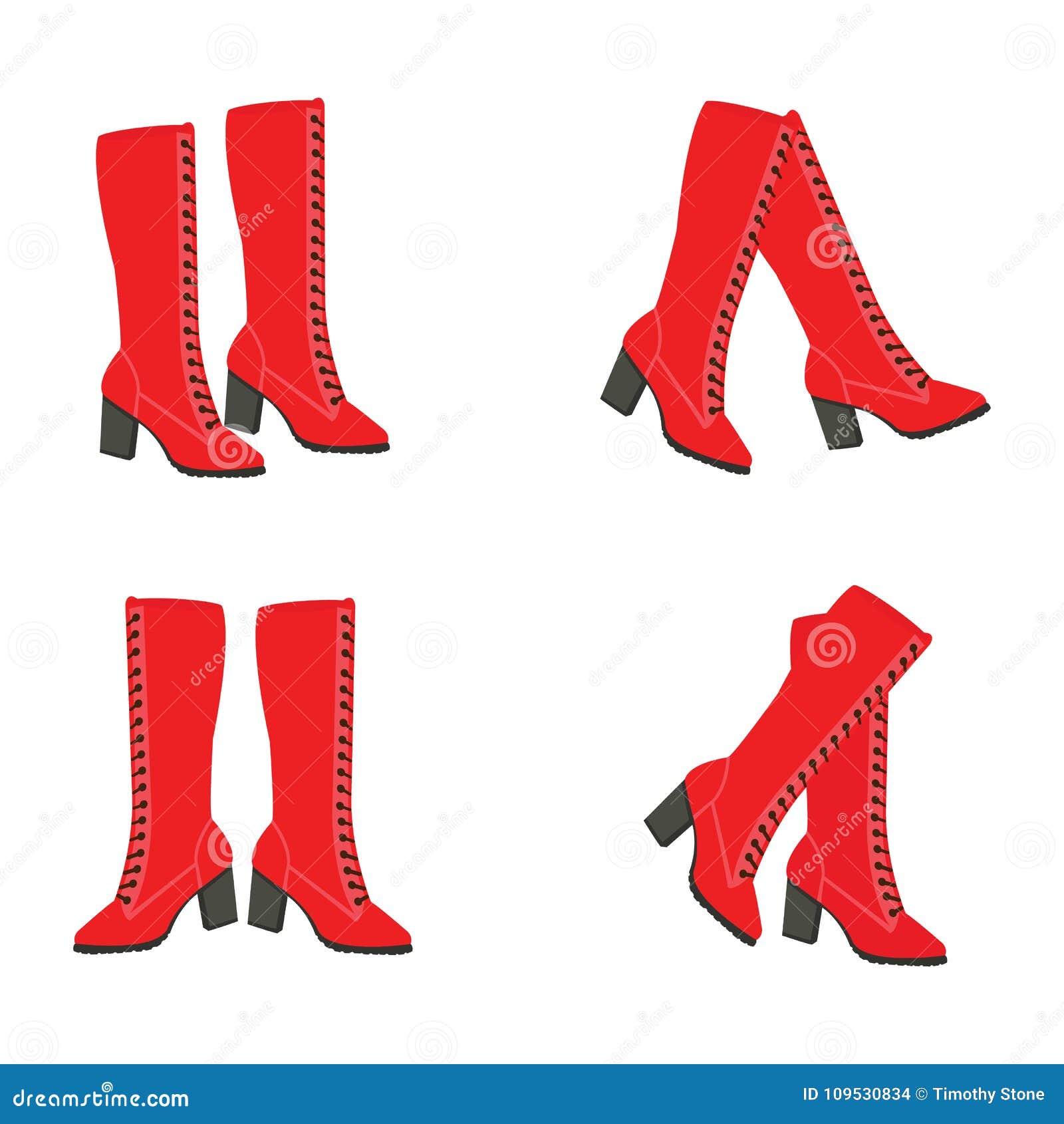 Vector red boots stock vector. Illustration of glamour - 109530834