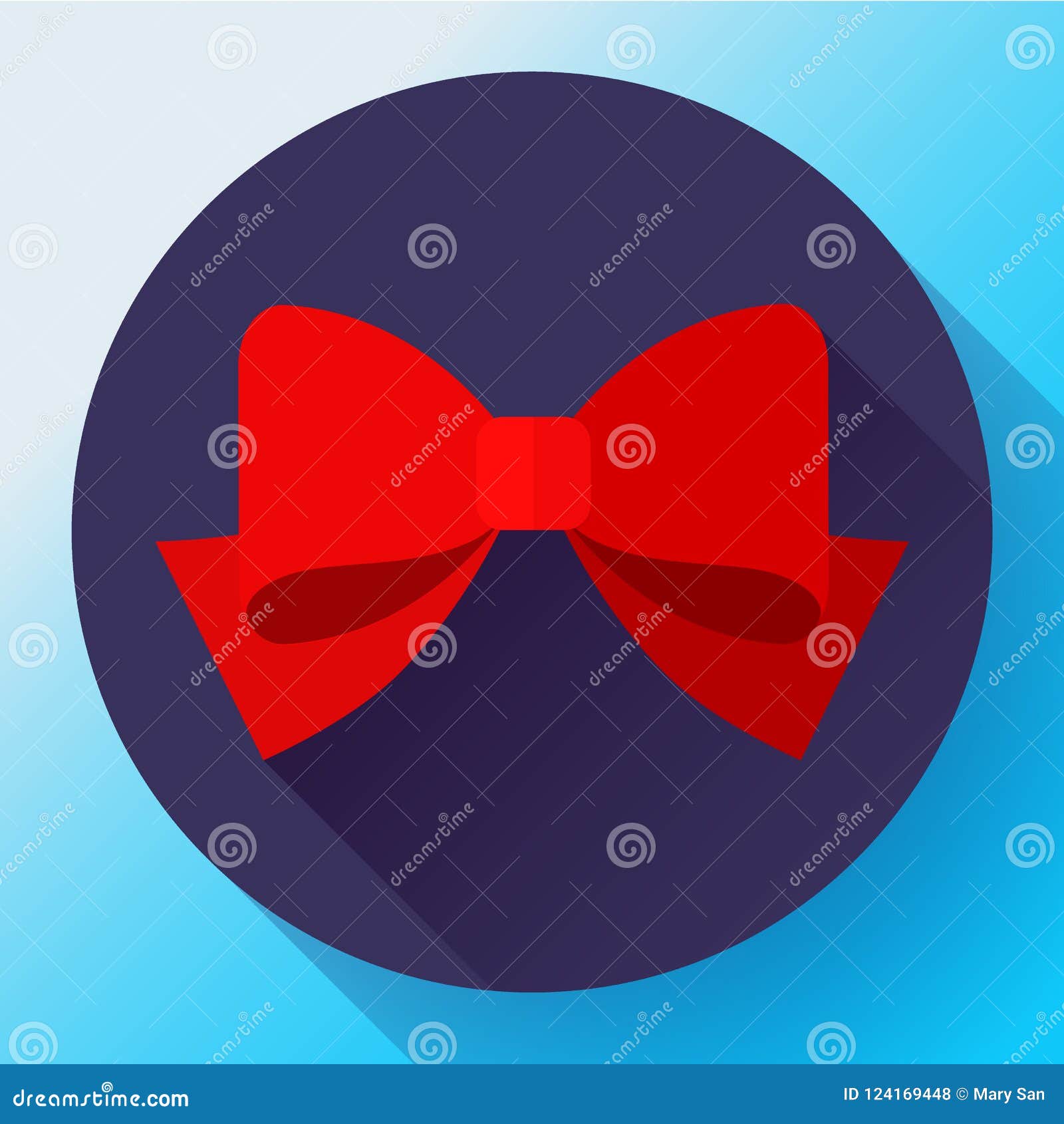Vector Red Bow Icon. Flat Red Bow Stock Vector - Illustration of card ...