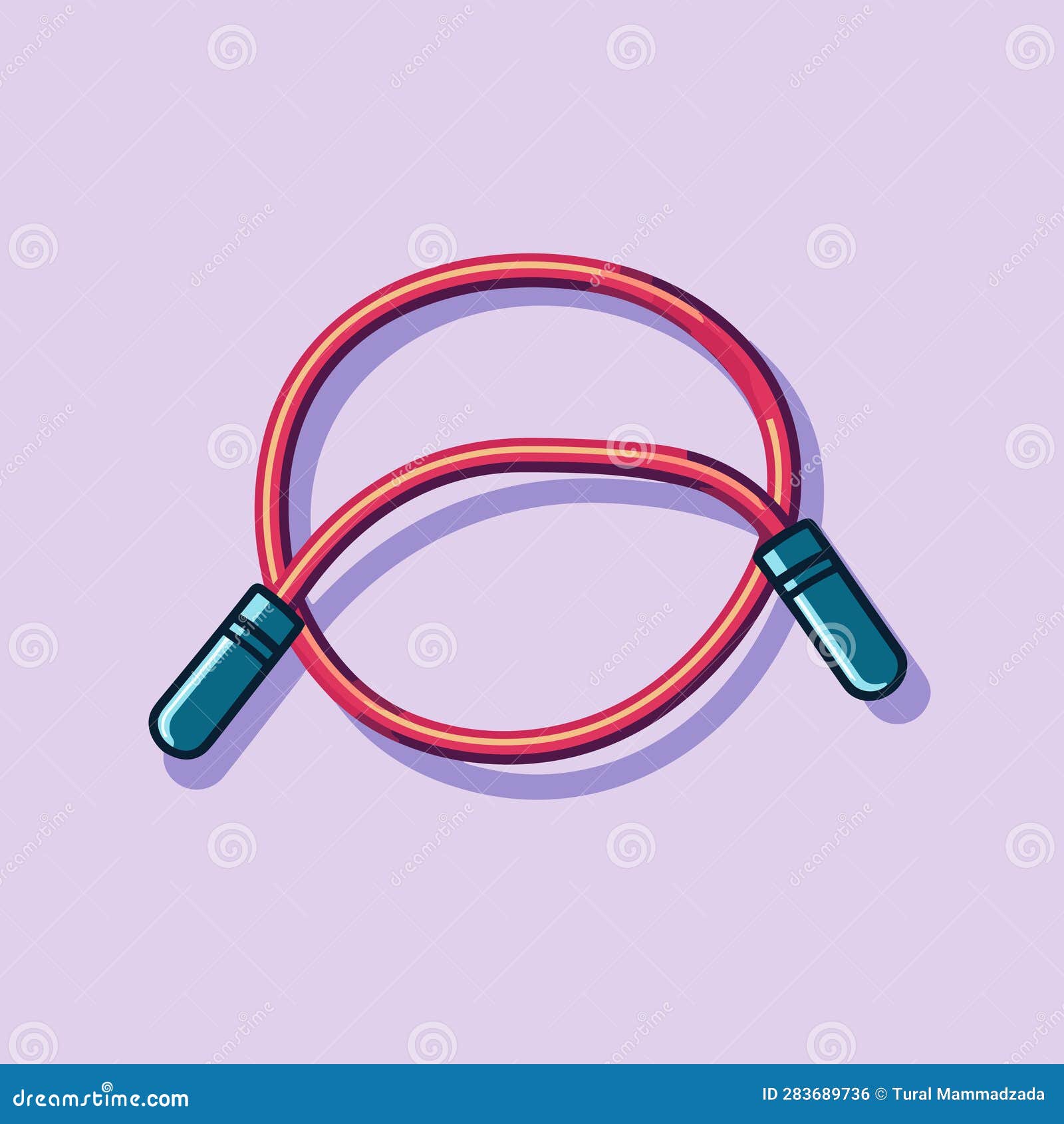 Vector of a Red Cable with Two Blue Wires Attached To it Stock Vector ...