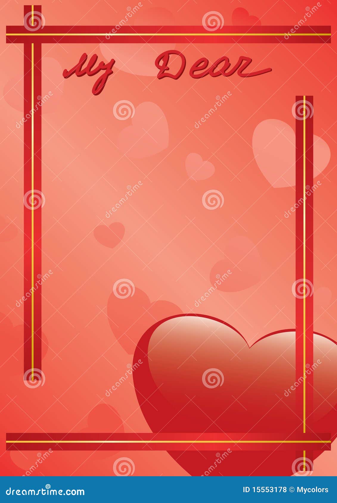Vector red card - My dear stock vector. Illustration of band - 15553178