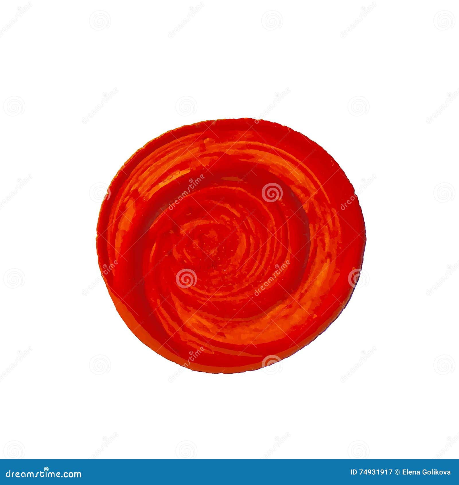 Vector Red Circle As Painted with Brush Stock Vector - Illustration of ...