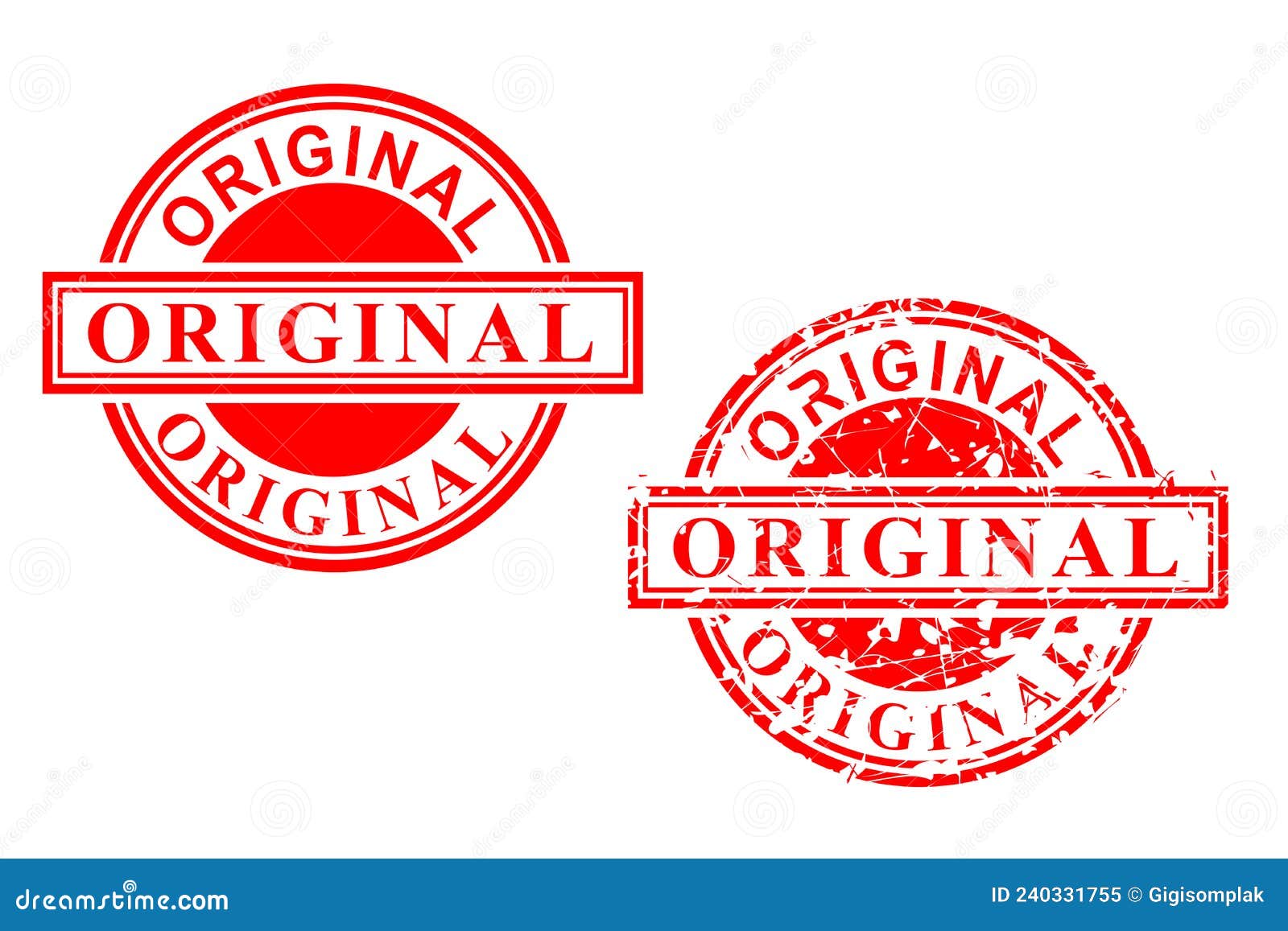 2 Style Vector Red Circle Rubber Stamp Effect, Original Stock Vector ...