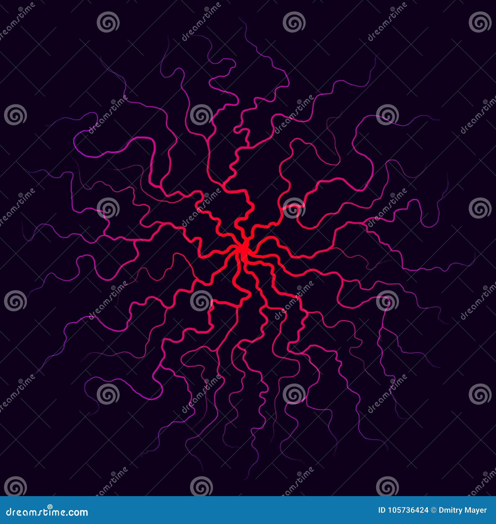 Vector Red Crack. Surface Damage Stock Vector - Illustration of line ...