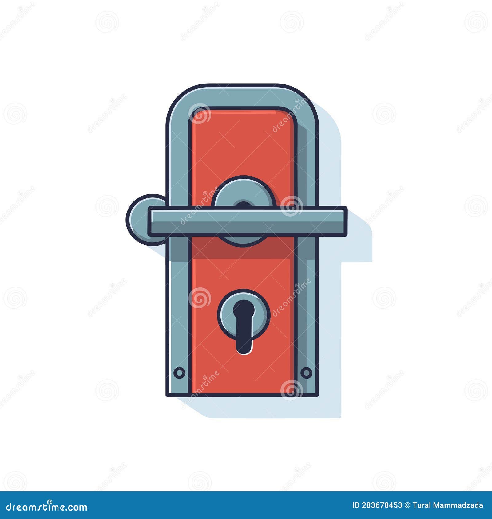 Vector of a Red Door with a Lock Icon Stock Vector - Illustration of ...