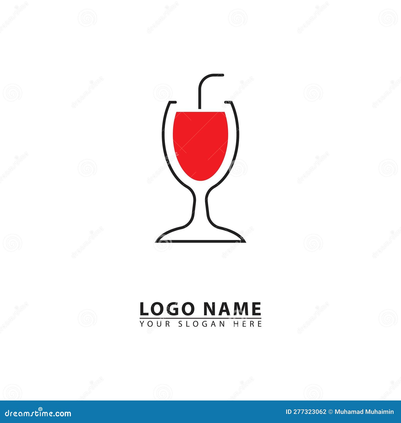 Vector Red Drink Glass Logo Icon Stock Vector - Illustration of alcohol ...