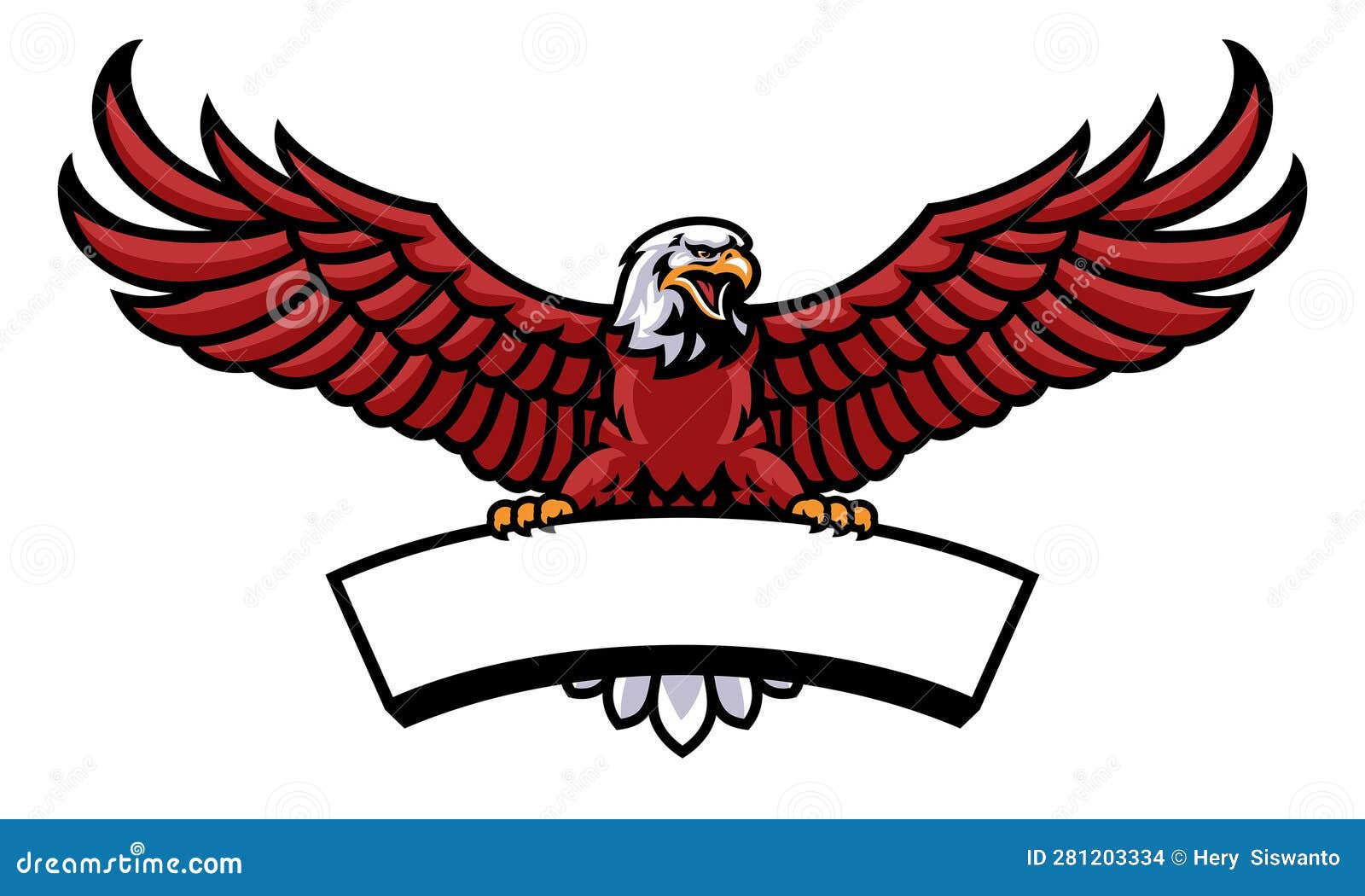 Vector of Red Eagle Mascot Spreading the Wings Stock Vector ...