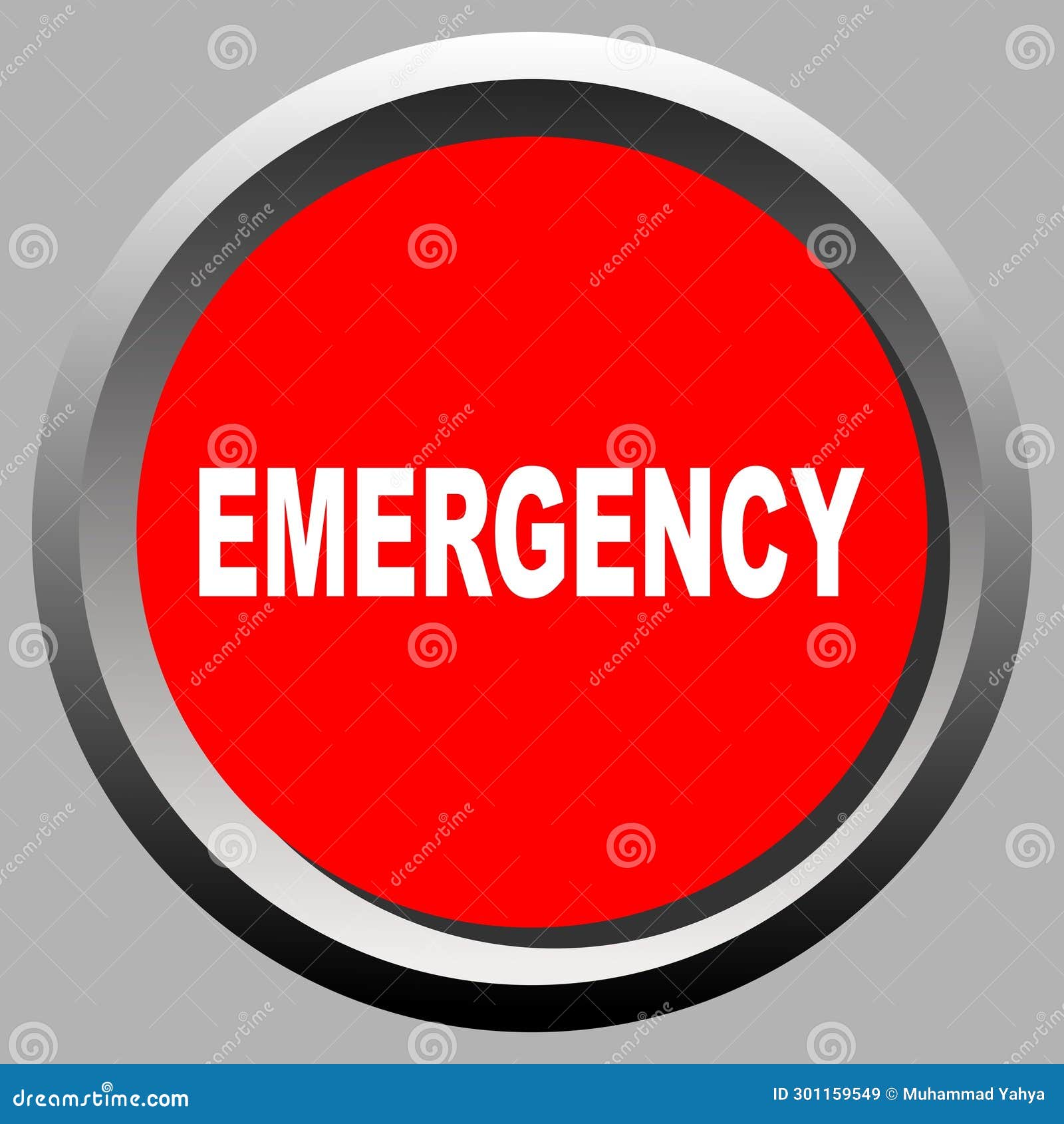 Vector Red Emergency Button with Gray Background Stock Vector ...