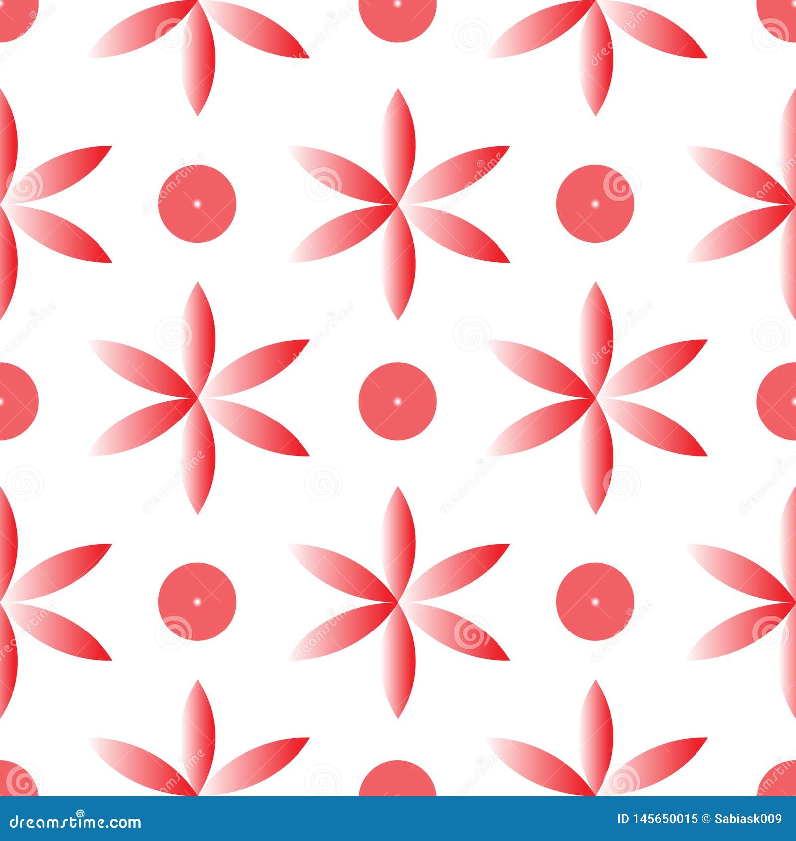 Vector Red Fllower Seamless Repeat Pattern Stock Illustration ...