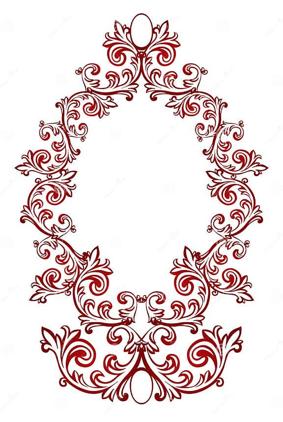 Vector red floral frame stock vector. Illustration of clip - 6001291