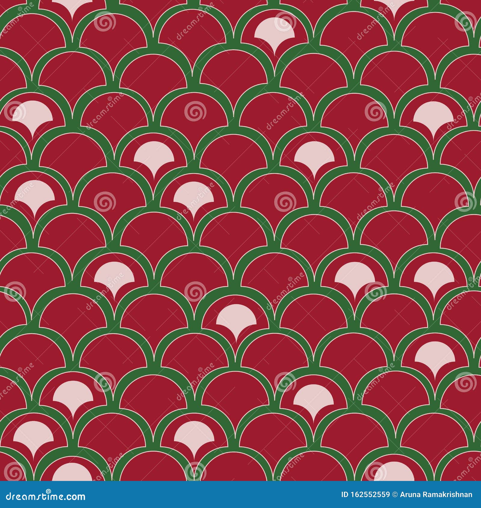 Vector Red Fun Fishscale Seamless Pattern Background Stock Vector ...