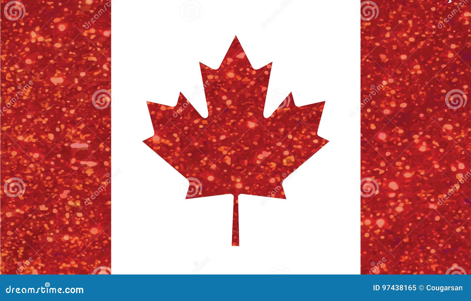 Vector Red Glitter Canada Country Flag Icon Stock Vector - Illustration ...