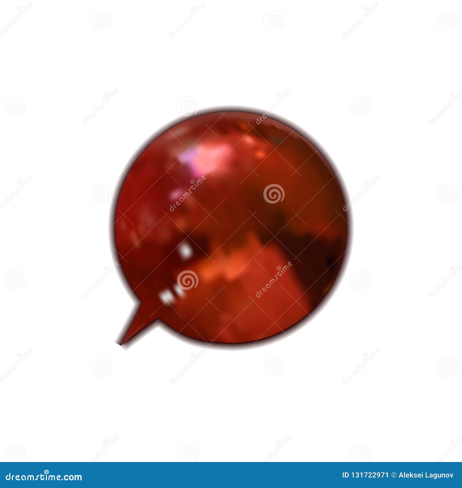 Vector Red Glossy Speech Bubble Isolated, 3D Design Element. Stock ...