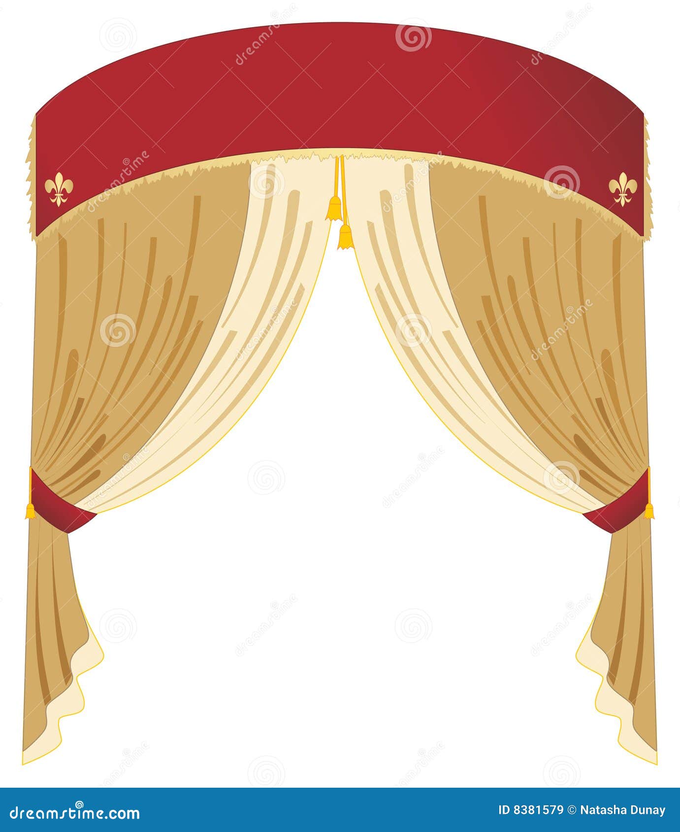 Vector Red and Gold Curtain Stock Vector - Illustration of fabric ...