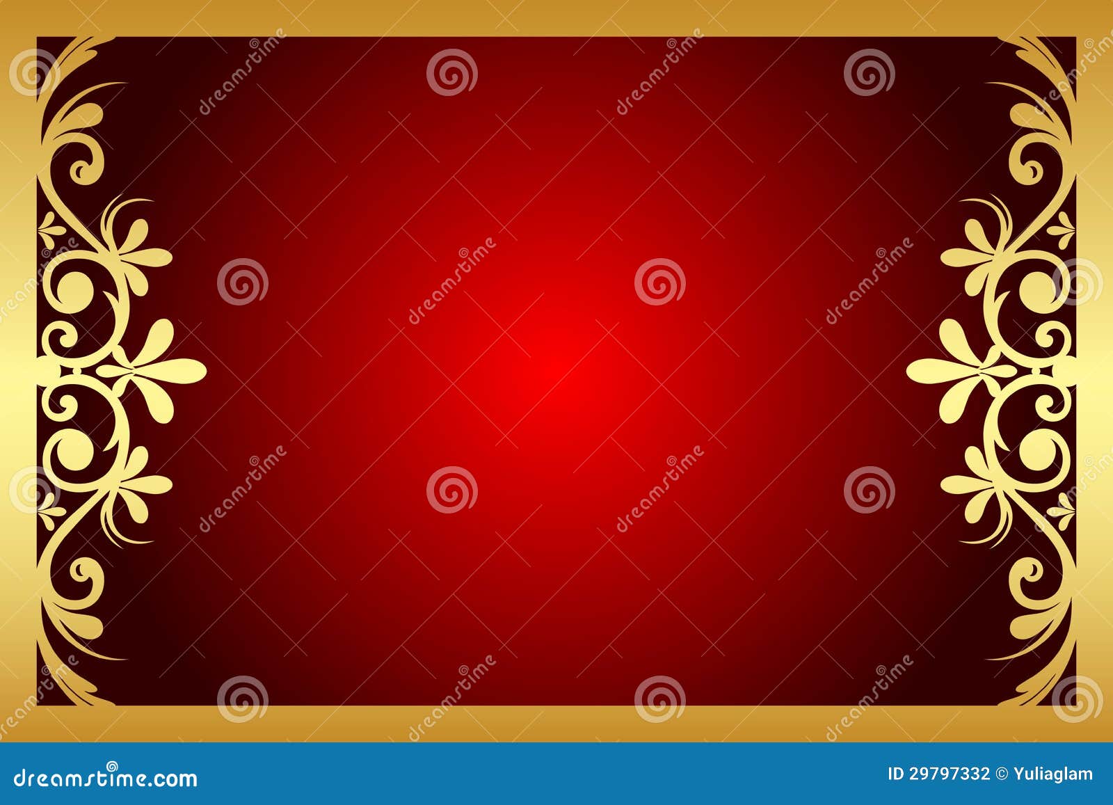 Red and gold floral frame stock vector. Illustration of classic - 29797332
