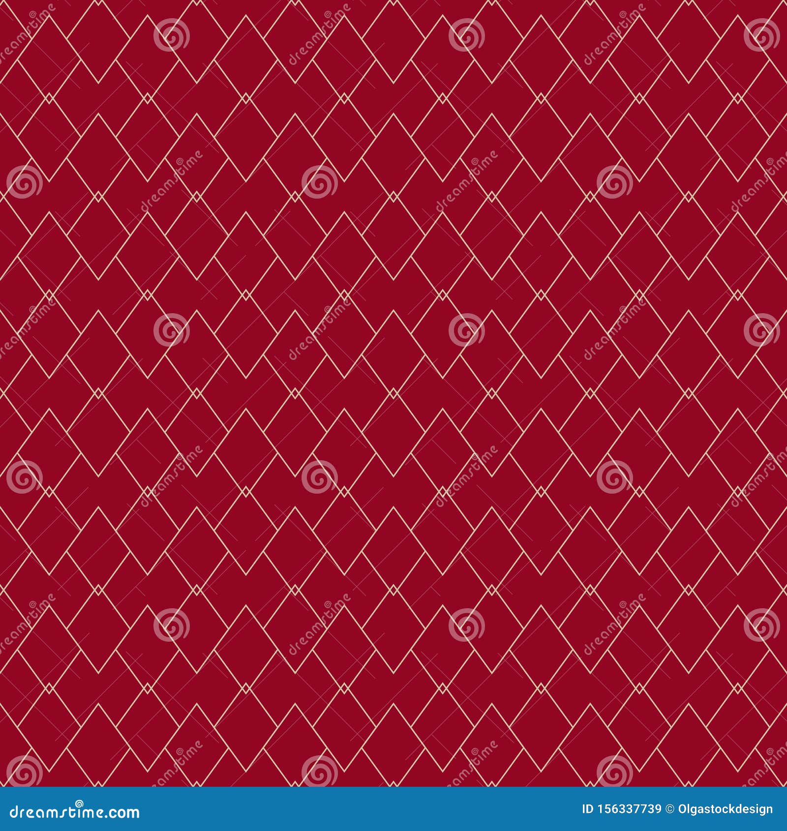Vector Red and Gold Geometric Seamless Pattern with Thin Lines ...