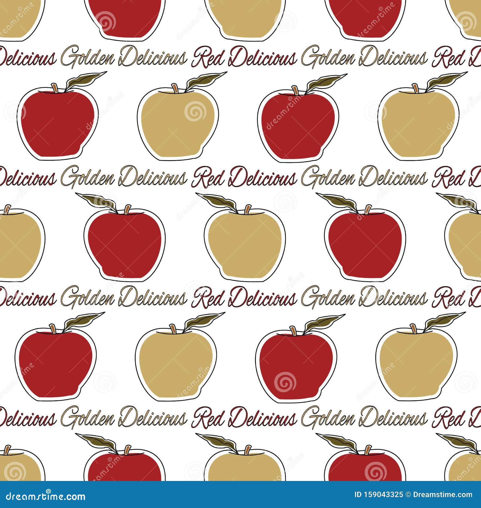Vector Red Green Apples on White Seamless Repeat Pattern Stock Vector ...