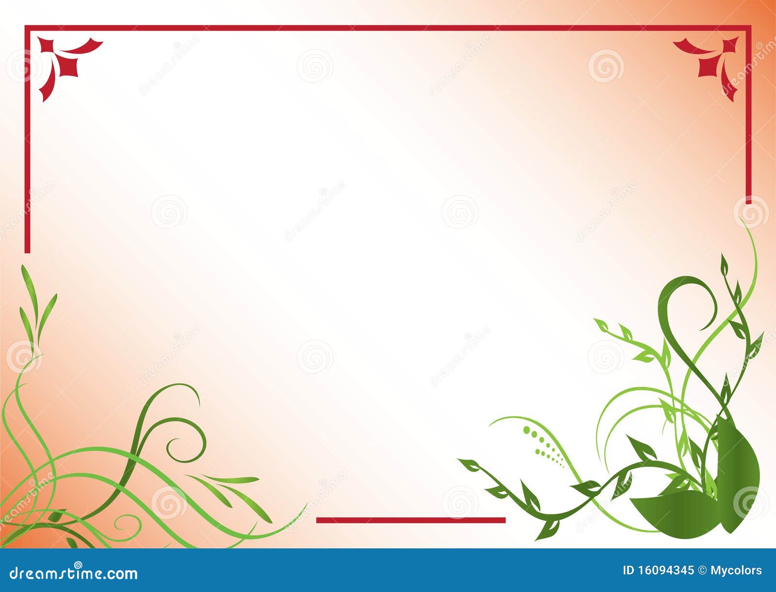 Vector Red and Green Floral Frame Stock Vector - Illustration of color ...