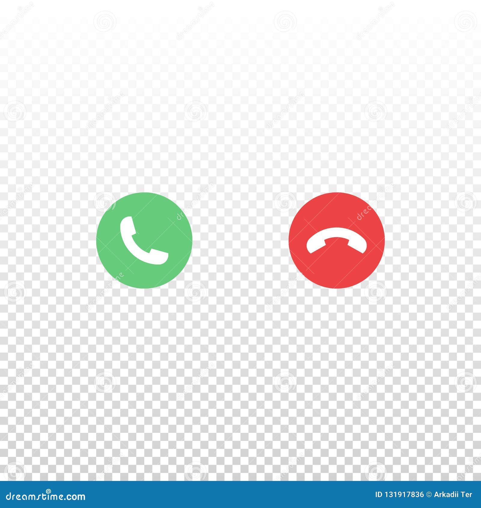 Vector Red And Green Phone Icon Isolated On White Background. Element ...