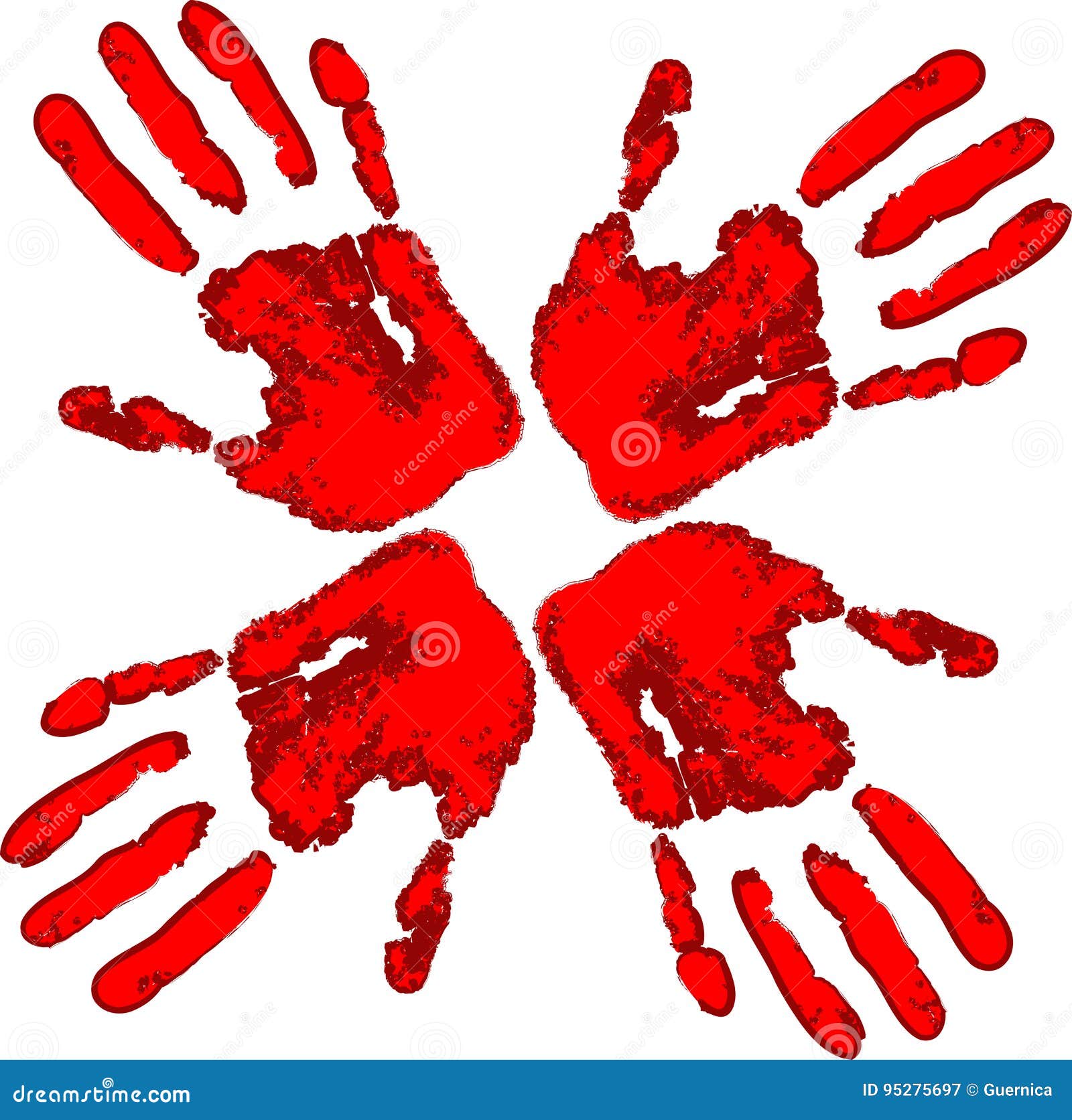 Vector red hand prints stock illustration. Illustration of prints ...
