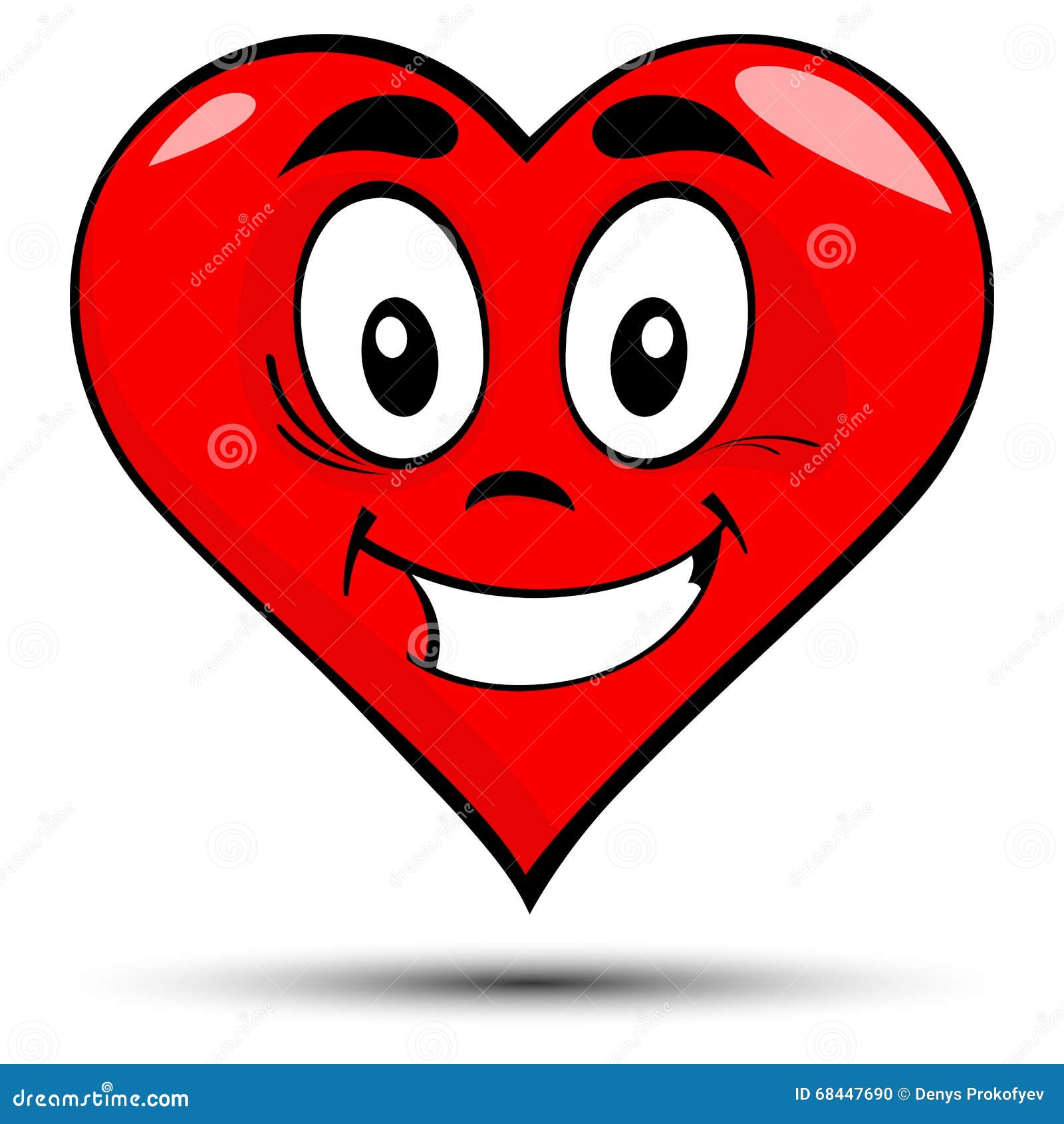 Vector of Red Heart with Smile Stock Vector - Illustration of amour ...