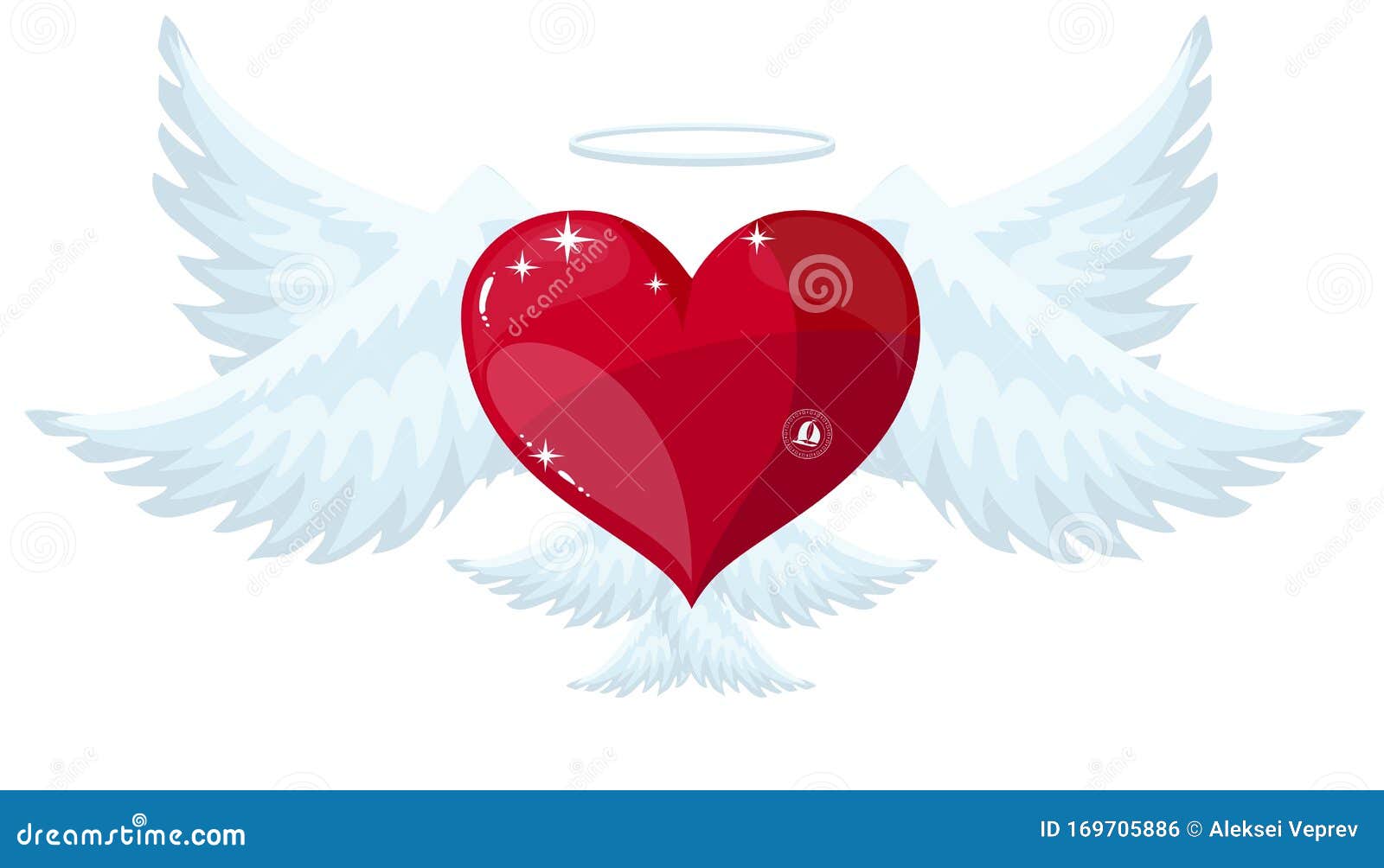 Vector Red Heart with Wings. Stock Vector - Illustration of graphic ...