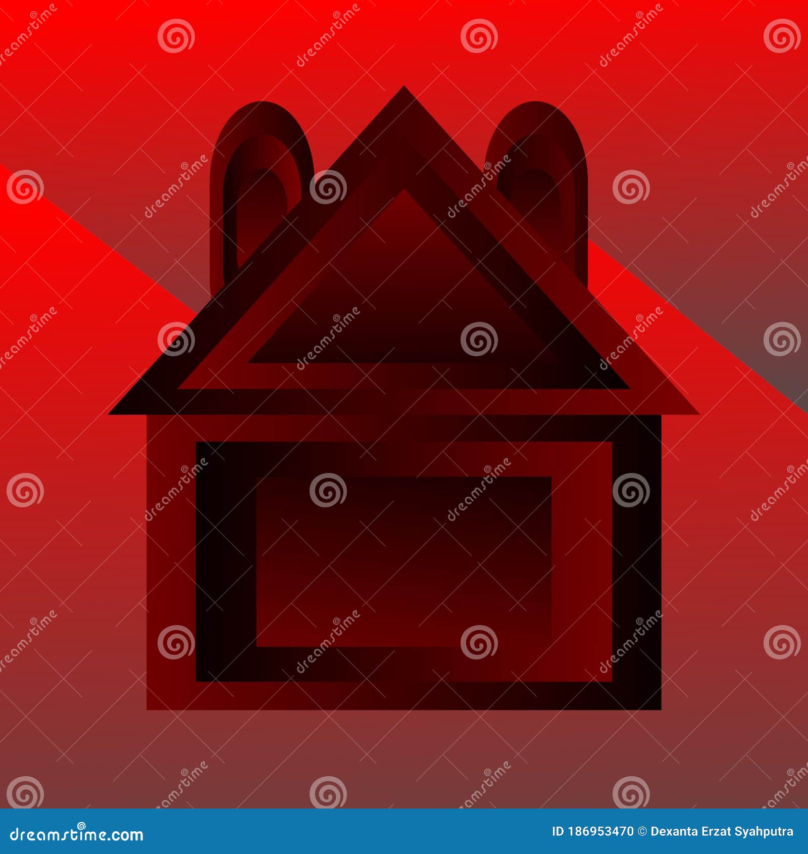 Vector red house 3d icon stock vector. Illustration of cartoon - 186953470