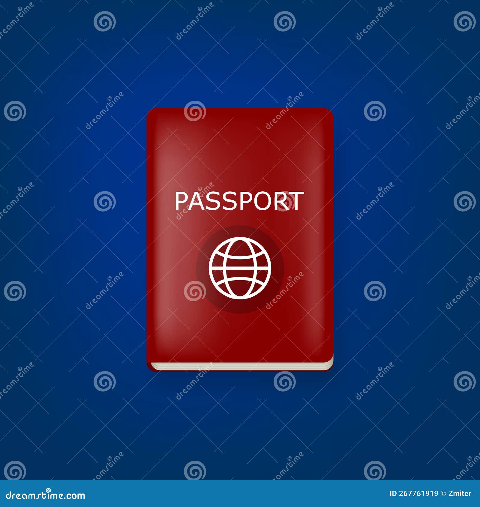 Vector Red International Passport Cover Design Template Isolated On