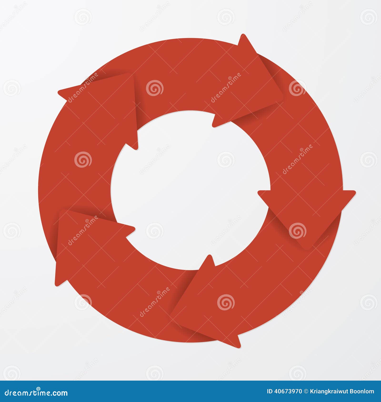 Vector Red Life Cycle Arrow Diagram. 5 Steps. Stock Vector ...