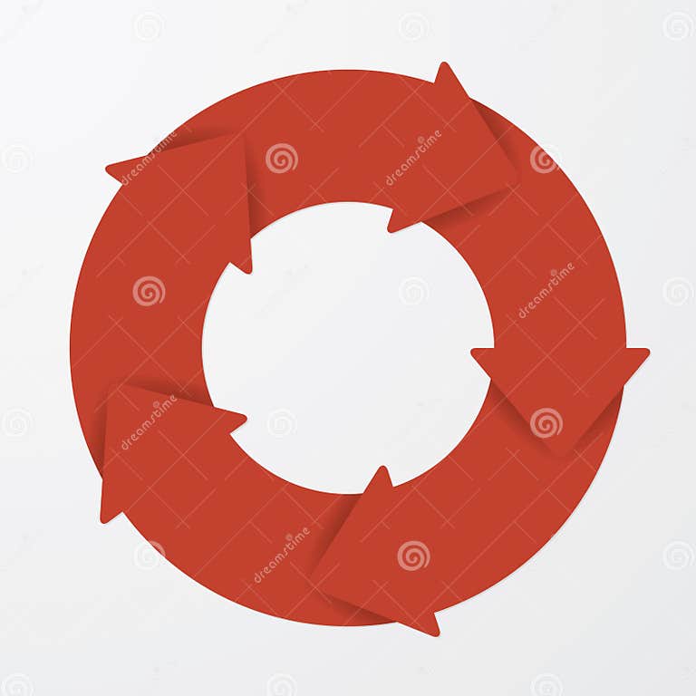 Vector Red Life Cycle Arrow Diagram. 5 Steps. Stock Vector ...