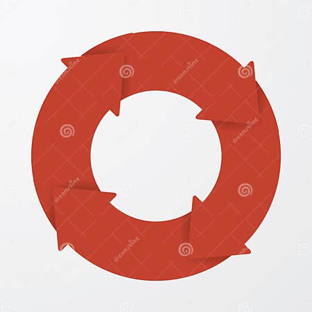 Vector Red Life Cycle Arrow Diagram. 4 Steps. Stock Vector ...