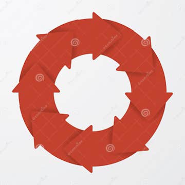 Vector Red Life Cycle Arrow Diagram. 8 Steps. Stock Vector ...