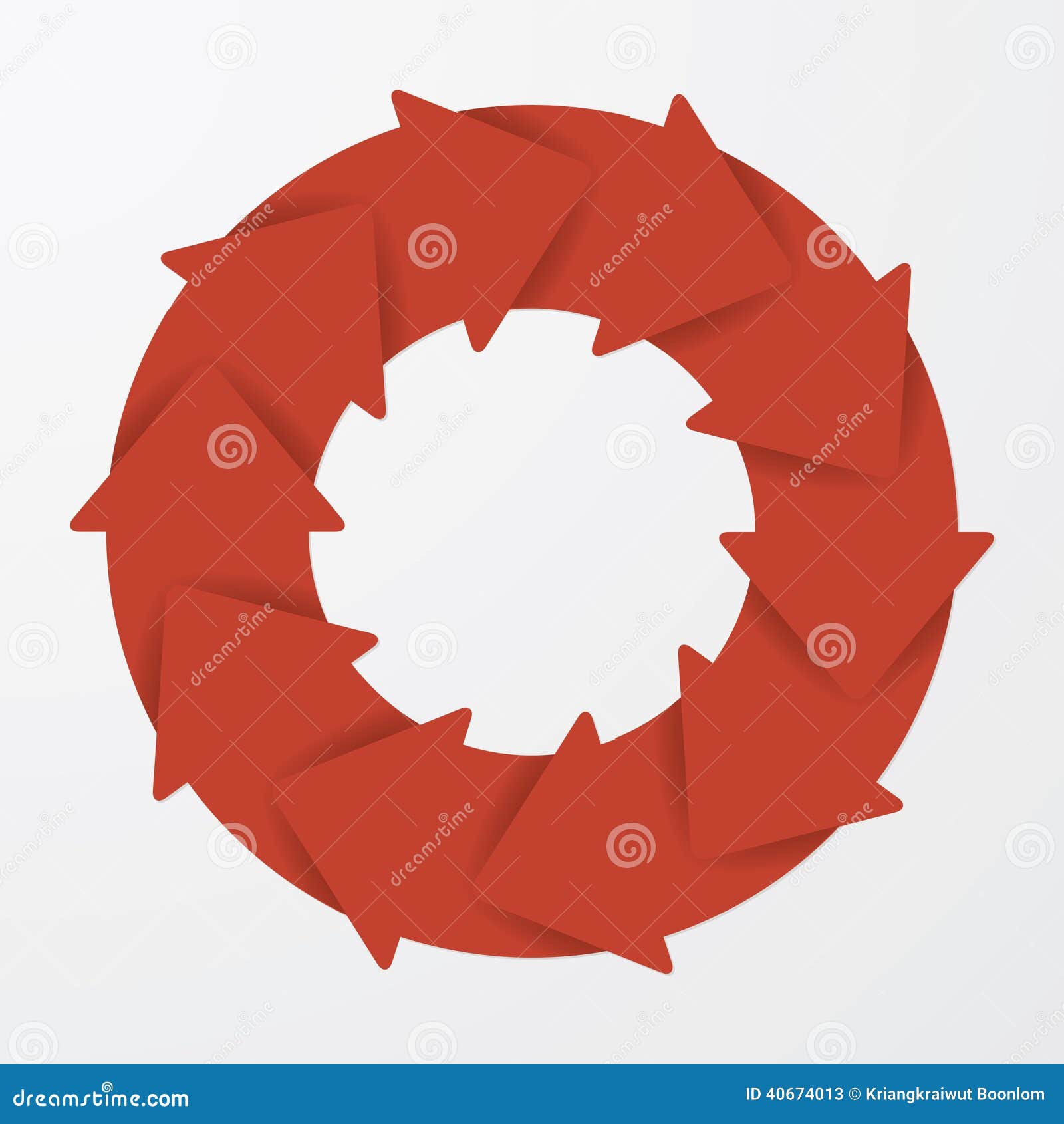 Vector Red Life Cycle Arrow Diagram. 10 Steps. Stock Vector ...