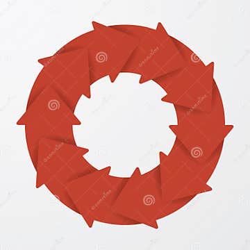 Vector Red Life Cycle Arrow Diagram. 10 Steps. Stock Vector ...